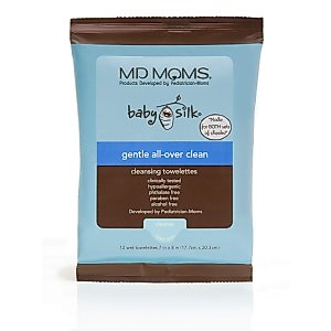 Baby Wipes by MD Moms – Sensitive Eczema Approved Hypoallergenic Cleansing Towelettes for Sensitive Skin (12 ct Travel Pouch)