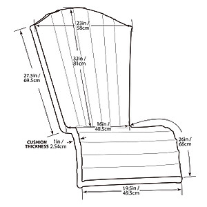 Outdoor All-Weather Patio Chair seat Cushion , Quick Drying Olefin Fabric - Adirondack Chair Cushion for Your Chair-Chair not Included (Beige Morning)