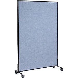 Global Industrial 48-1/4"W x 99"H Mobile Office Partition Panel, Blue