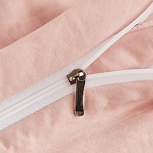 HESBITEUL Duvet Cover Queen Size 3pcs - Soft Bedding Set for Pink Room Decor - Zipper Closure Quilt Shams for Girls Bedroom - Beautiful Beds Covering with Ruffles for Bohemian Loft Inn Apartment