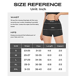 ATHVOTAR Spandex Biker Yoga Shorts Women, 3'' / 5'' / 10'' High Waisted Booty Workout Shorts(3" Black,S)