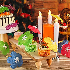 Drink Umbrellas Cocktail Picks Parasol Cocktail Umbrellas Sticks with Wood Toothpicks for Summer Hawaiian Cupcake Toppers Umbrella Sticks Tropical Wedding Party Decor(150 Pieces)