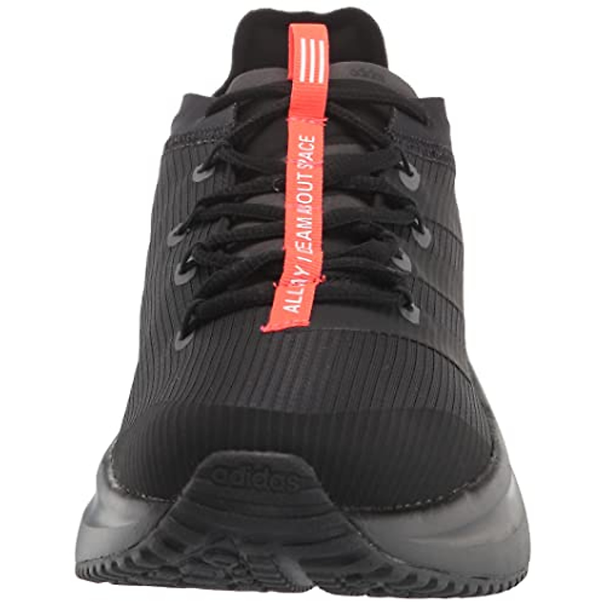 adidas unisex adult Fluidflash Running Shoe, Black/Black/Solar Red, 10.5 Women Men US