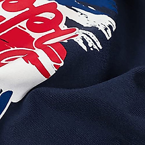 Fitwarm Happy 4th of July Dog Outfit, Holiday Dog Clothes for Small Dogs Boy, Fourth of July Pet Shirt, Patriotic Cat Costume, 100% Breathable Cotton, Red, Navy Blue, White, Medium