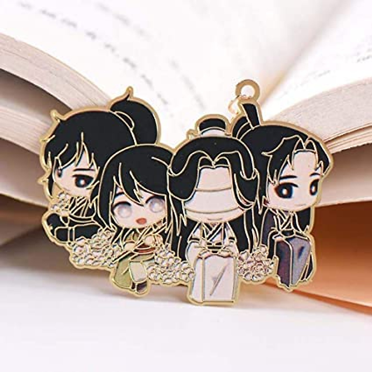 Hmango Mo Dao Zu Shi Anime Metal Bookmark,Metal Tassel Vintage Pendant Hollowing Bookmark,Gift for Book Lovers Mo Dao Zu Shi Fans (E)