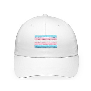 Fundraising For A Cause | Transgender Awareness Hat in White w/Rectangle Pride Flag (1 Hat - RETAIL)