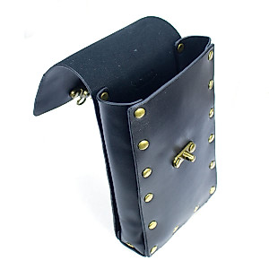 Cellphone Holder Retro Belt Pouch Waist Bag Fanny Pack Steampunk Medieval Renaissance Purse Halloween Costume Accessory (Black)