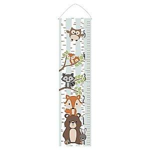 Fun Express Woodland Animal Growth Chart - Kids Room Wall Decor - Colorful Animal Design for Tracking Growth - Educational & Interactive - Perfect for Nursery or Playroom - 1 Piece - 36" x 10"