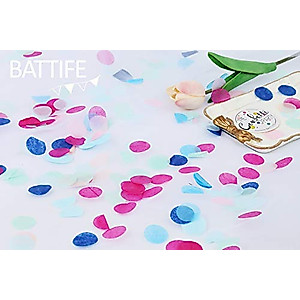 Battife 25000 Pieces Colorful Tissue Paper Confetti 1inch Large Bag Round Confetti for Wedding Birthday Party Celebrations, Multicolor 8.8oz