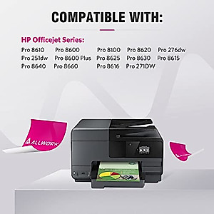 ALLWORK New Chip 950XL 951XL Compatible Ink Cartridges Replacement for HP 950XL 951XL High Yield Ink Works with HP Officejet Pro 8100 8600 Plus 8610 8615 8620 8625 8630 8640 8660 251dw 276dw 5(2KCMY)