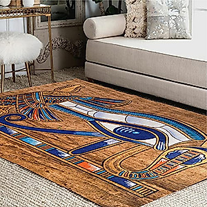 ALAZA Egyptian Papyrus Horus Eye Area Rug Rugs for Living Room Bedroom 5'3"x4'
