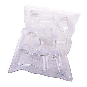 BLUECELL 20 Pieces Plastic Clear Empty Plastic Solid Powder Medicine Pill Cylindrical Chemical Container Reagent Bottle 80ml