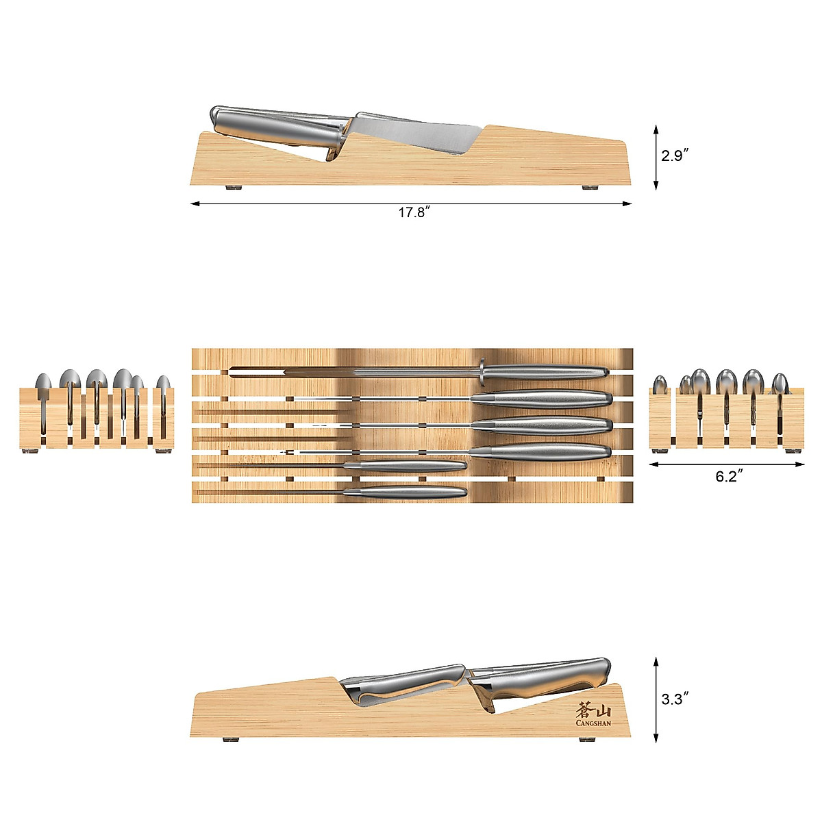 Cangshan Sanford Series 1027167 German Steel 7-Piece Knife In Drawer Set