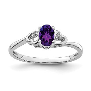 IceCarats 925 Sterling Silver Purple Amethyst February Birthstone Ring