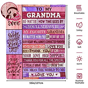Grandma Gifts Throw Blanket Best Birthday Gifts for Grandma Nana Gifts from Grandchildren Granddaughter Blanket Grandmother (Grandma Gifts, 60"X50")