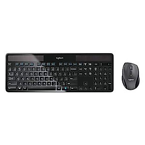 Logitech MK750 Wireless Solar Keyboard and Wireless Marathon Mouse Combo for PC