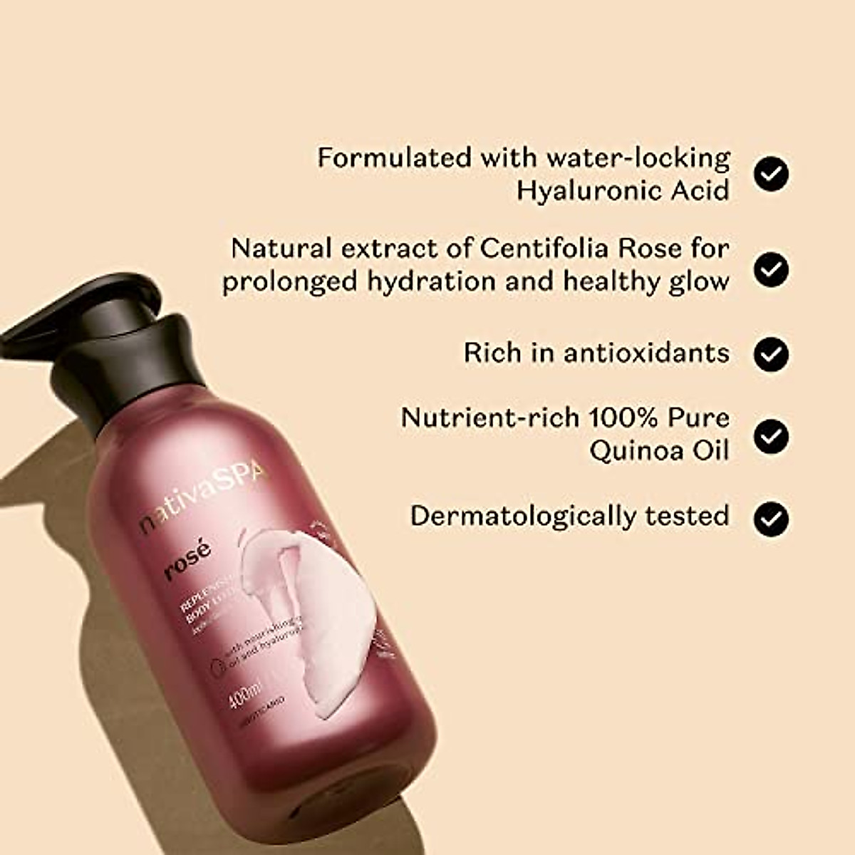 Nativa SPA by O Boticário, Rosé Moisturizing Body Lotion, Deeply Moisturize and Nourish Skin, 13.5 Ounce