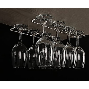 HHUXIUE Wine glass frame wine glass frame wine glass storage shelf cabinet style frame wine glass reserve hanger Yaylai material kitchen bar restaurant screwdriver installation (Transparent 2 set)