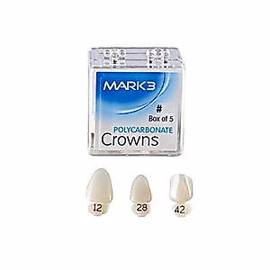 AmeriCan Goods Dental Polycarbonate Temporary Crowns for Anterior & Bicuspid Teeth (5 Pack) (30)