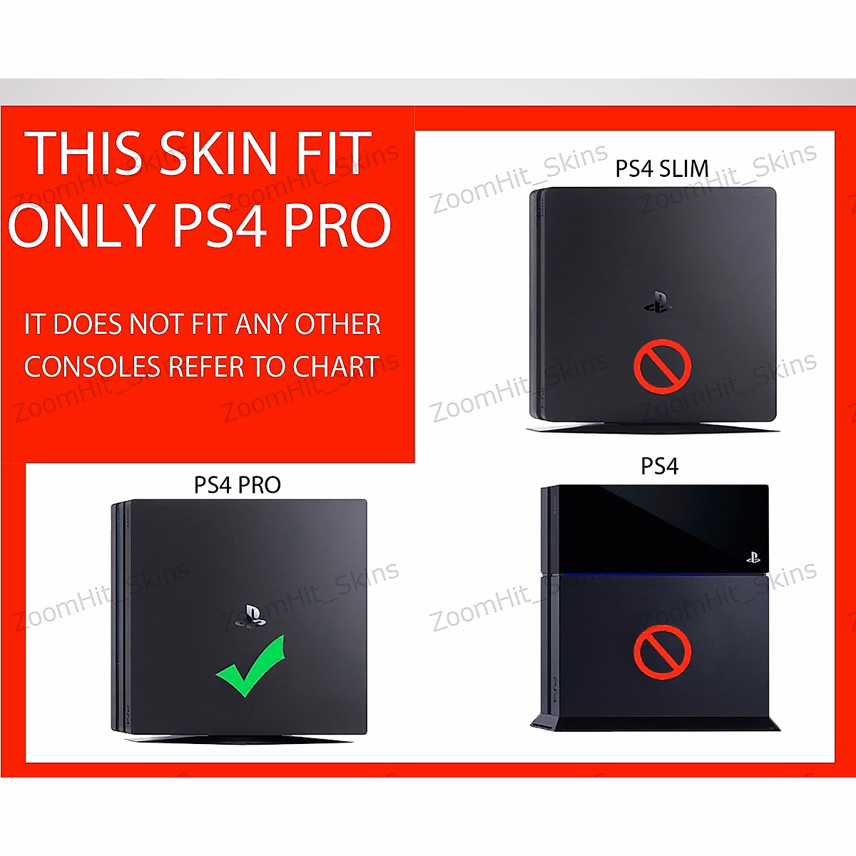 ZOOMHITSKINS PS4 Pro Console and Controller Skins, War Umbrella Red Black Silver Grey Metal Stain Water Blood, High Quality, Durable, Bubble-free, 1 Console Skin 2 Controller Skins, Made in USA