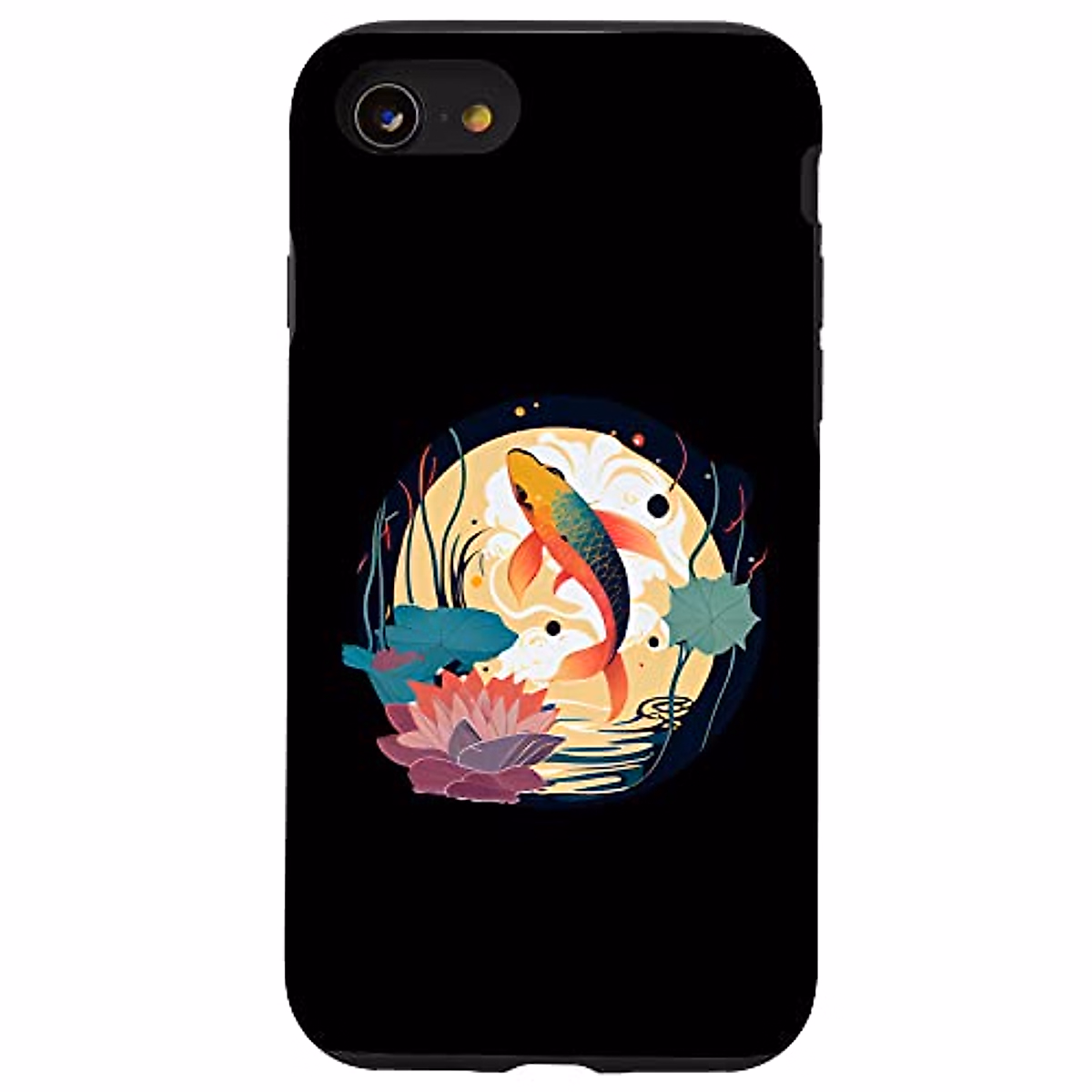 iPhone SE (2020) / 7 / 8 Japanese Koi fish jumping out of pond lotus lilly pad Case