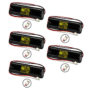 XML Battery (5 Pack LITHONIA D-AA650Bx4 DAA650Bx4 All Fit E1021R BYD D-AA650B-4 DAA650B-4 DAA650B4 4.8v 650mAh Ni-CD Rechargeable Battery Pack Replacement for Exit Sign Emergency Light