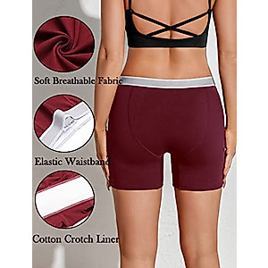 Ekouaer Women Boxer Briefs Cotton Underwear Anti Chafing Boy Shorts Panties 4.5" Inseam 4 Pack