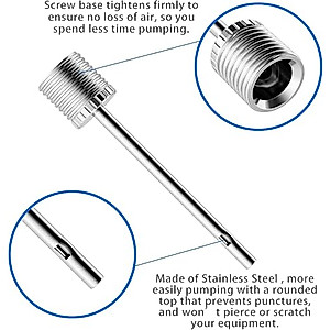 Motorenbau Air Pump Needle 35pcs, Ball Inflation for Basketball, Football, Soccer, Volleyball or Rugby Balls Replacement Pin Inflating with Storage Box Silver