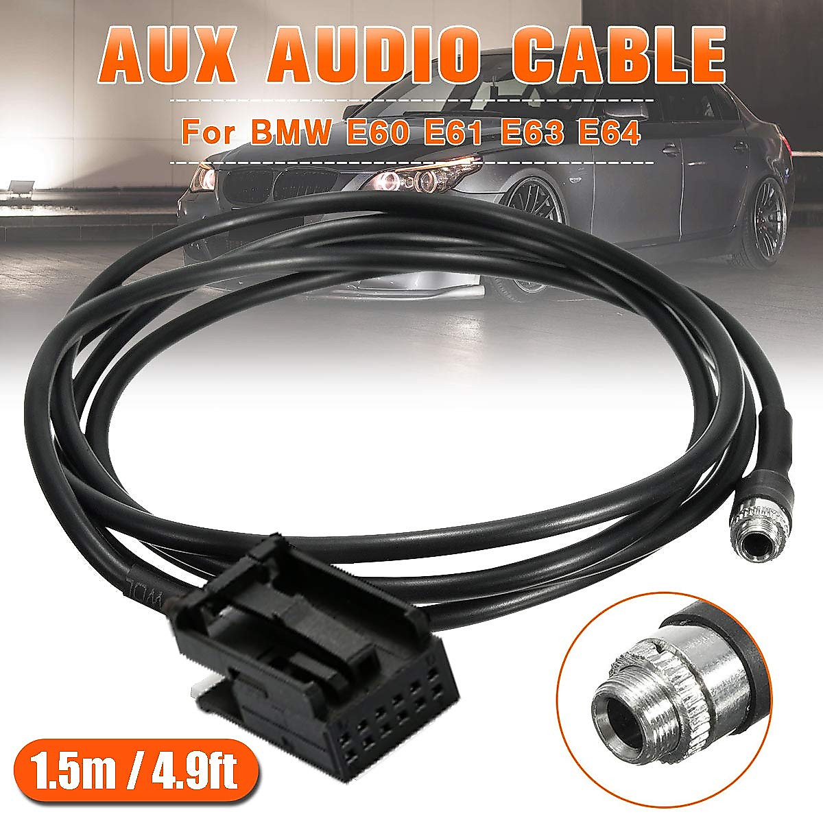 CHELINK in Car Female 3.5mm AUX Input Audio Adapter Cable for B-M-W E39 E53 X5 X5M Z4 E83 E85 E86 X3 Mini Cooper
