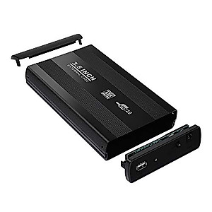 3.5 inch HDD External Case USB 2.0 to SATA External 3.5 Hard Drive Enclosure Disk for 3.5 SATA HDD External Storage Box with Aluminum Case (USB2.0-Silver)