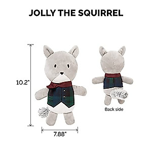 Furhaven 2-Pack Dapper Dandies Woodland Collection Squeaky Plush Dog Toy Set, Washable - Bear/Squirrel, 2-Pack