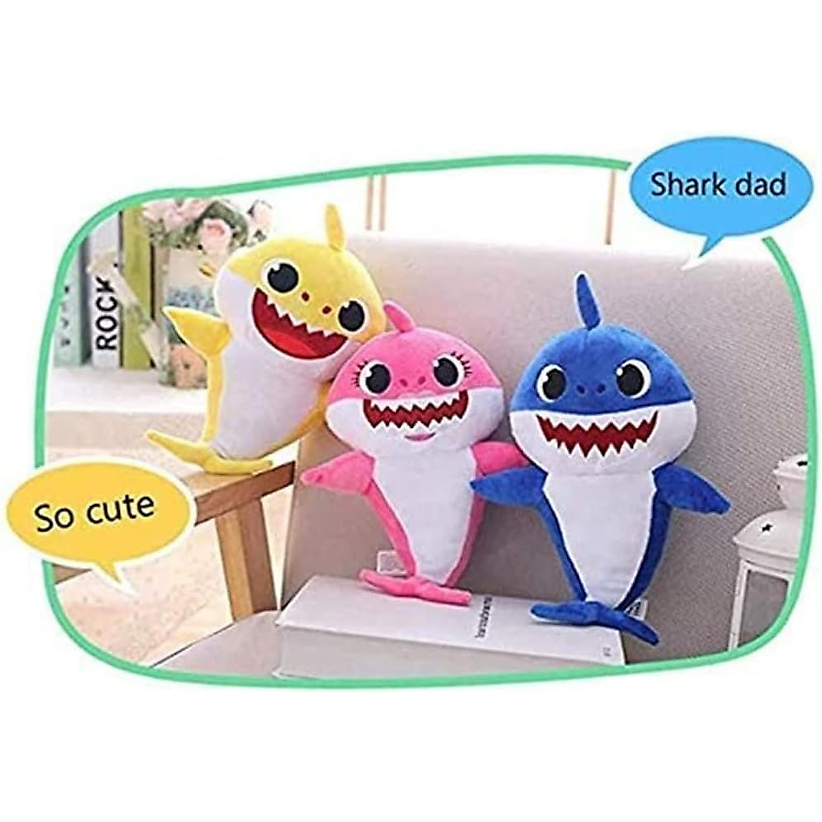 Baby Cute Plush Toy Plush Shark Toy That Sings with Music and Luminous Light is The Best Birthday Gift for Children … (Yellow)