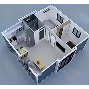 40FT Expandable Mobile House, 3 Bedrooms, Fully Equipped Kitchen with Cabinets, Bathroom with Toilet and Shower. Customizable Prefabricated Portable Home for Adults.