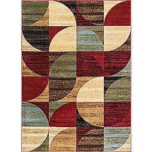 Well Woven Barclay Bowery Art Deco Ivory Modern Geometric Area Rug 5'3" X 7'3"