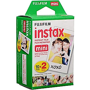 Fujifilm Instax Mini 11 Instant Film Camera, Ice White - with Fujifilm instax Mini Instant Daylight Film Twin Pack, 20 Exposures