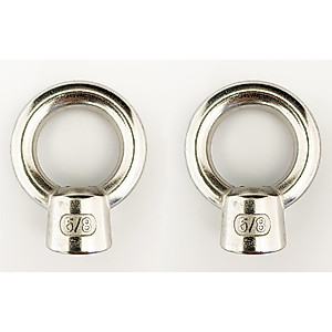 2 Pieces 316 Stainless Steel Lifting Eye Nut 5/8" UNC Marine Grade (5/8" - 2 PK)