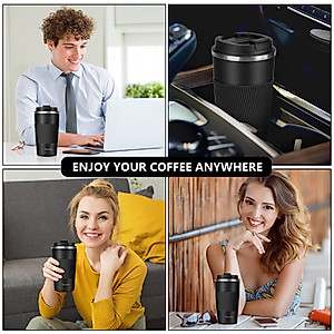 Coffee Mug, Coffee Tumblers with Straws and Straw Brushes, Travel Coffee Mug with Leakproof Lids for Keeping Hot and Cold Water Coffee and Tea In Travel Office Camping (Black, 17.00, ounces)