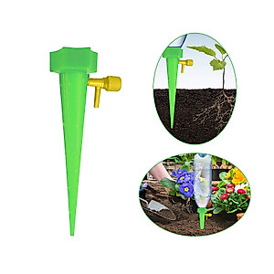 ArtnIndia 12PCS Plant Self Watering Spikes Devices Automatic Irrigation Equipment Watering with Slow Release Adjustable Control Valvethe On Off for Outdoor and Vacation Plant Watering