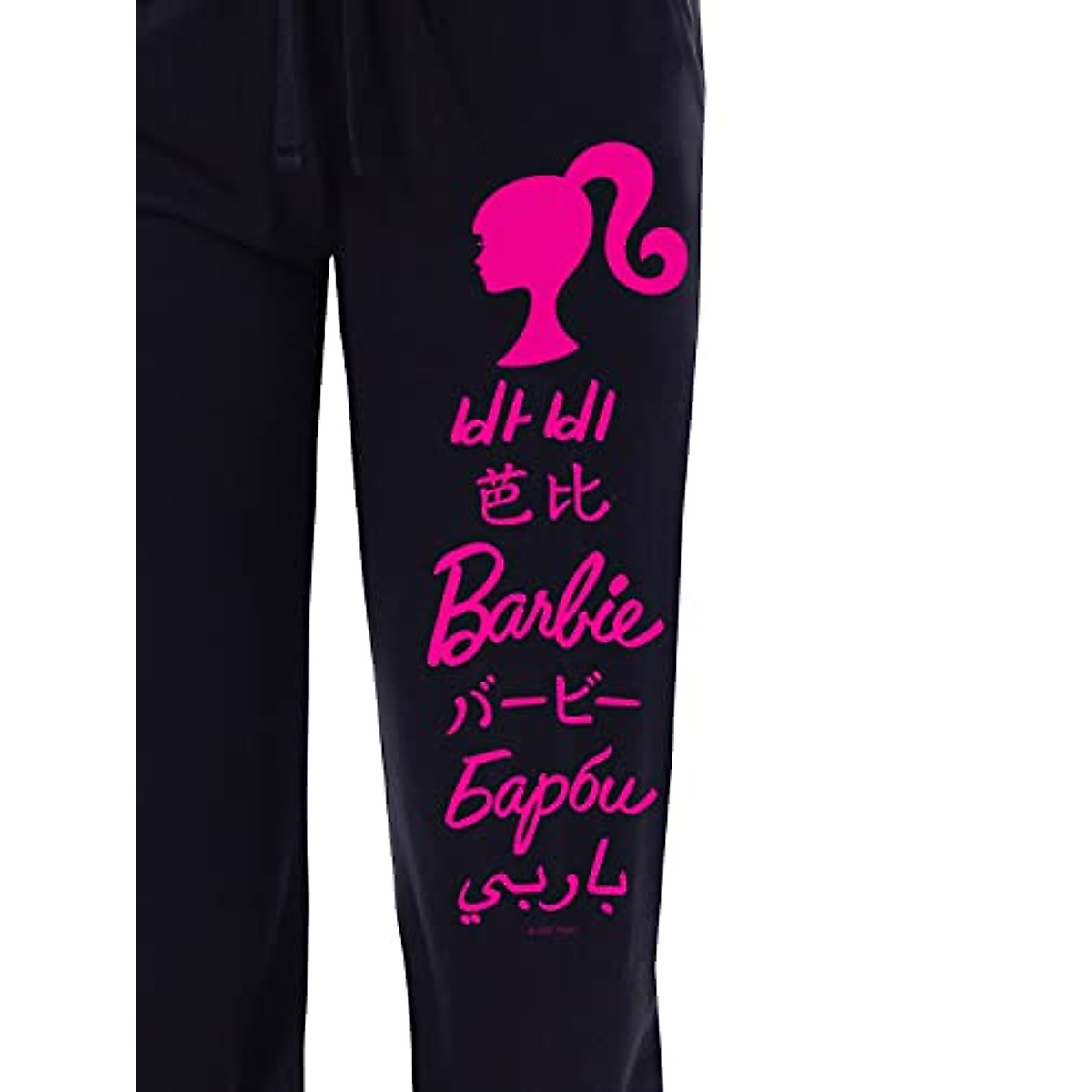 Barbie Womens' All Around The World Languages Title Sleep Pajama Pants (X-Large) Black