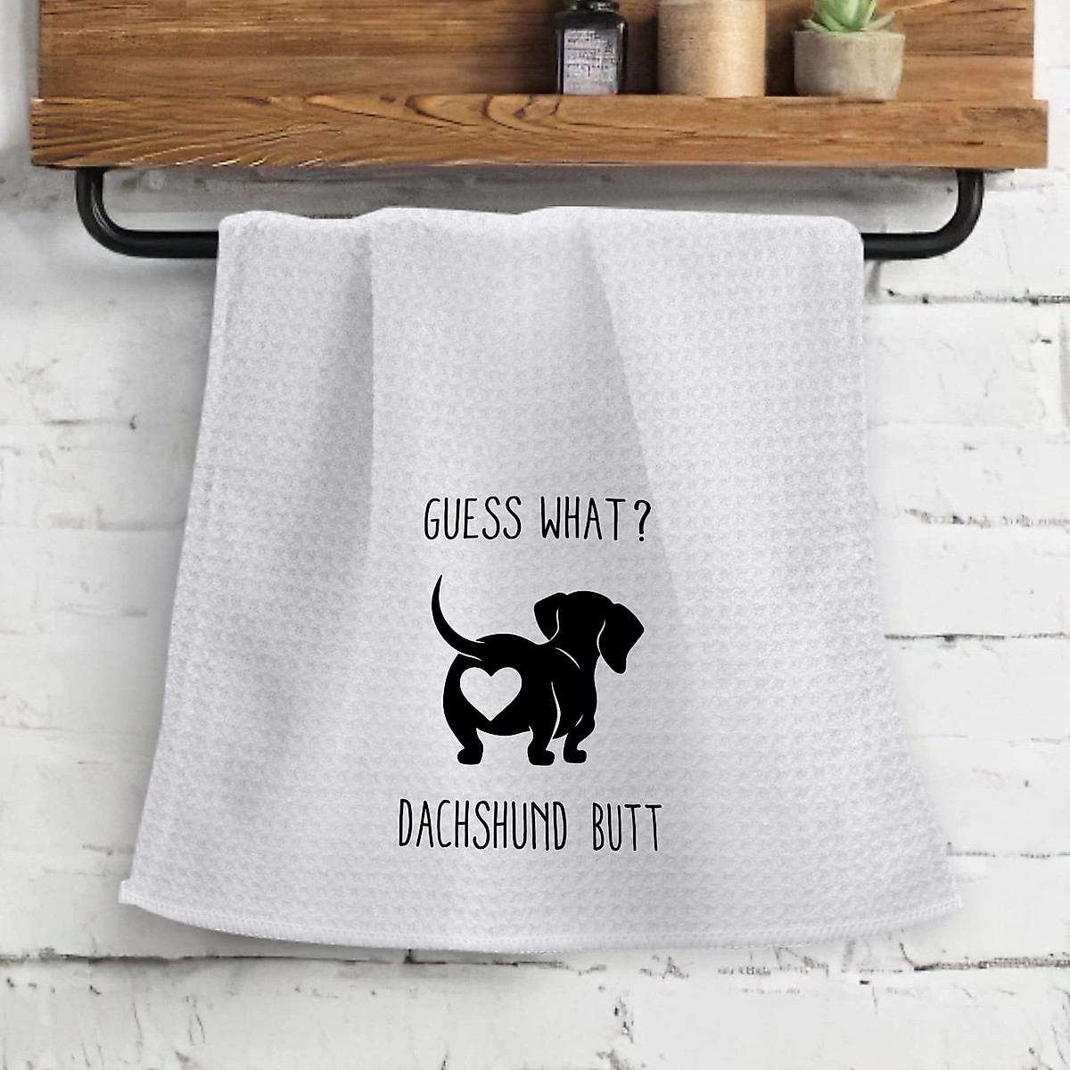 OHSUL Guess What Dachshund Butt Highly Absorbent Kitchen Towels Dish Towels Dish Cloth,Cute Dachshund Butt Hand Towels Tea Towel for Bathroom Kitchen Decor,Dog Lovers Girls Women Gifts