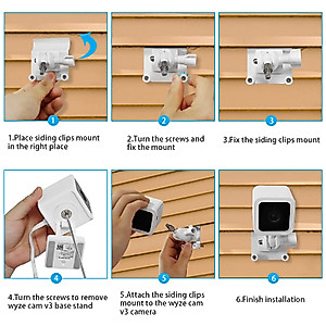 HOLACA 1Pack White Portable Electronic Device Mount for Dashboard, Compatible with Wyze Cam V3 Camera, 360-degree Rotation and 90-degree Tilt, No Holes or Tools Required