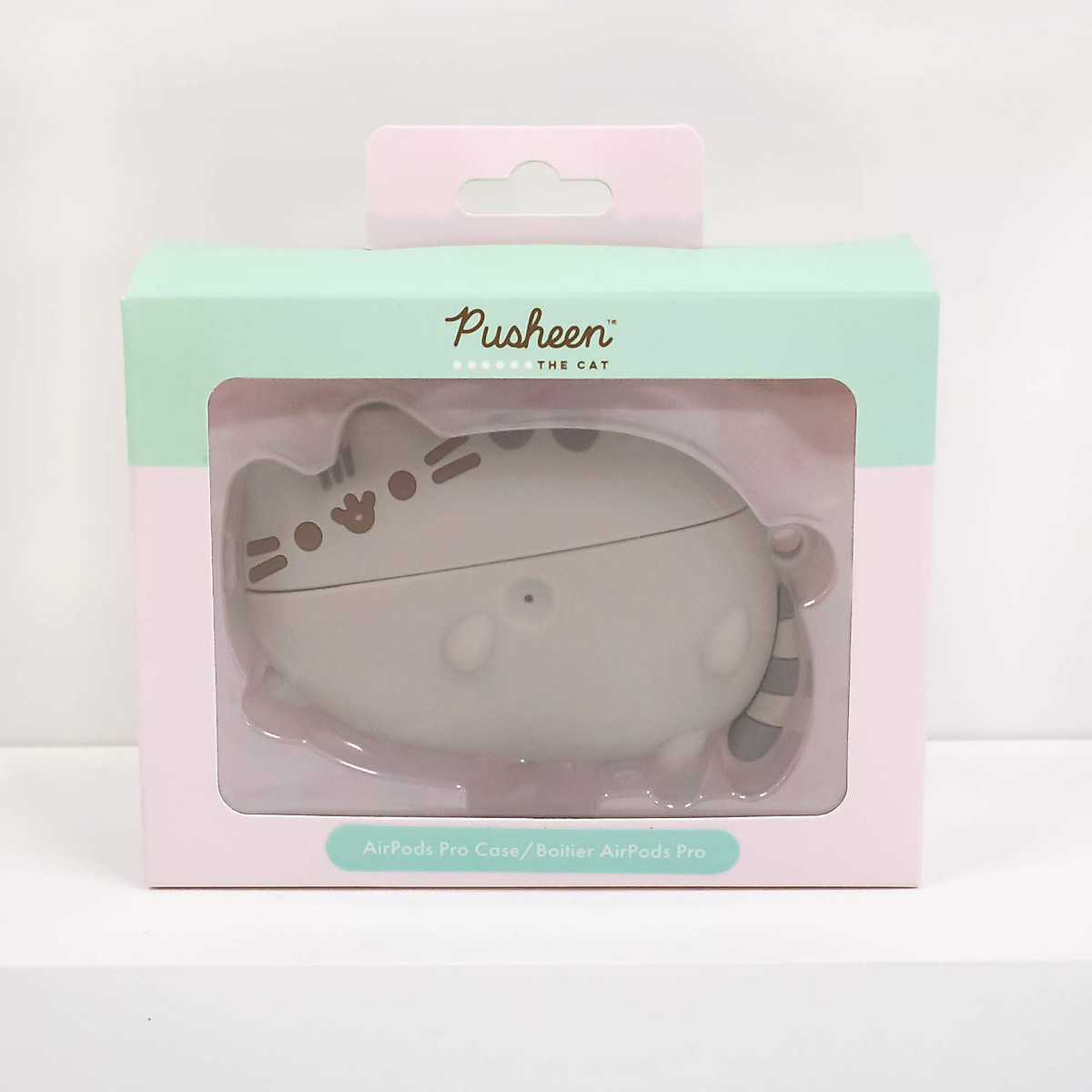 iFace x Pusheen Cute AirPods Pro Case - Pusheen The Cat Silicone Protective Cover [Carabiner Clip Included] [Wireless Charging Compatible] - Laying Down