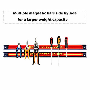 Magnetic Tool Holder,6PCS 18" Magnetic Tool Holder Strip,Heavy Duty Magnet Tool Bar Strip Rack Wall Mount,Magnet Storage Tool Organizer Racks Set for Screwdrivers, Pliers, Wrenches, Scissors (6pcs)
