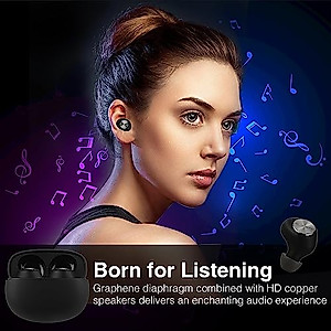 Fulgivate Wireless Earbuds Pro - Premium Sound Bluetooth 5.3 Earphones 48H Playtime, IPX5 Waterproof in-Ear Headphones for iPhone/Android/Samsung (Black)