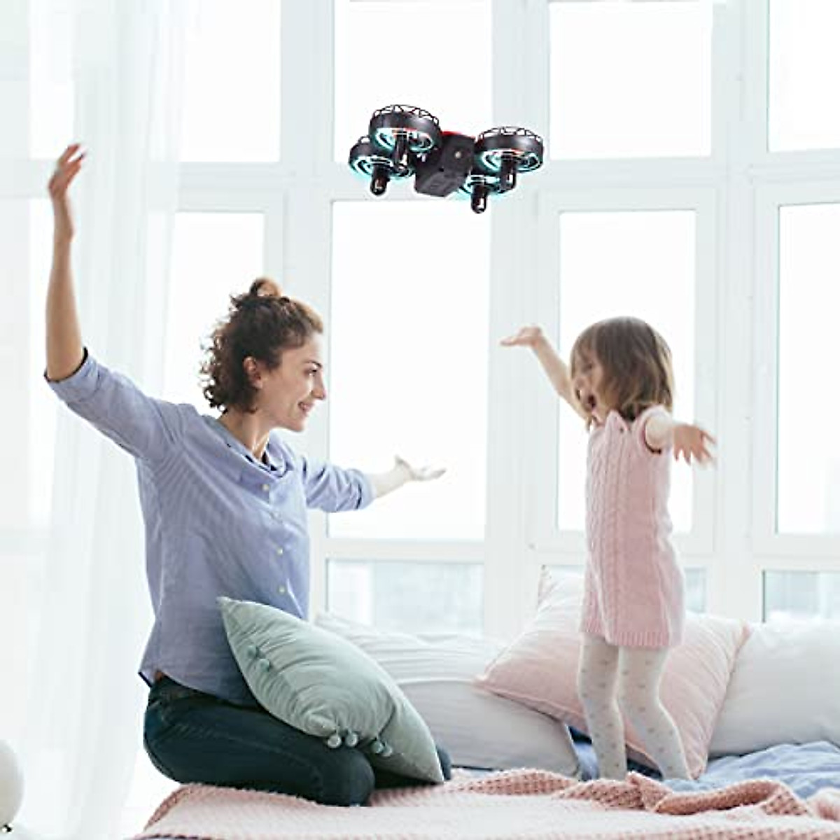 Mini Drone for Kids and Beginners, Remote Control Helicopter Quadcopter with 3 Modular Batteries, Headless Mode, Auto Hovering, 3 Speed Modes, Indoor RC Pocket Plane Gift for Boys and Girls, Red