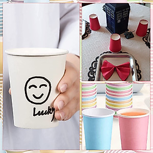 Trimming Shop Disposable Paper Cups Shiny Foil Metallic Silver Paper Cups 12oz (355ml) Party Cups Disposable Party Tableware for Indoor, Outdoor Dining, Birthday, Wedding, BBQ, Garden Party, 8pcs