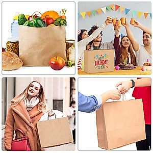 Moretoes 55pcs Paper Bags, 16x6x12 Inch Brown Paper Bags, Paper Bags with Handles for Small Business, Large Brown Paper Bags, Paper Shopping Bags