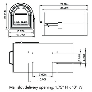 Gibraltar Mailboxes MB981W01 Reliant Locking Mailbox, Large, White