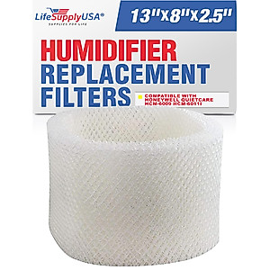 LifeSupplyUSA Humidifier Filter Replacement Wick Filter E Compatible with Honeywell Quietcare HCM-6009, HCM-6011i, HCM-6012i, HCM-6013i, HC-14, HW-14