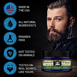 Bluebeards Original Fresh Mint Beard Saver, 4 oz. - Leave In Beard Conditioner for Men with Aloe & Peppermint Oil - Beard Softener that Deeply Conditions & Moisturizes Your Beard & Skin - Made in USA